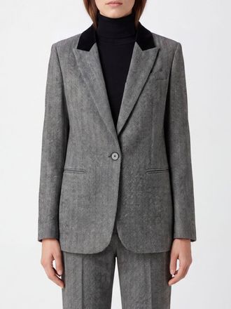 Forte_Forte Blazer court droit en viscose &agrave; motif chevron