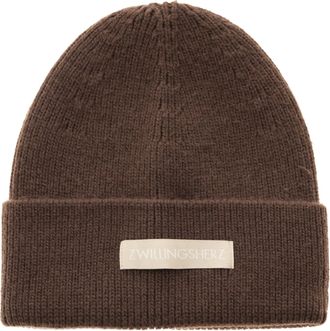 Zwillingsherz Damen Beanie Strickm&uuml;tze, Warme Winterm&uuml;tze mit Moin Patch, Modisches Accessoire f&uuml;r Fr&uuml;hling, Herbst und Winter (Braun)