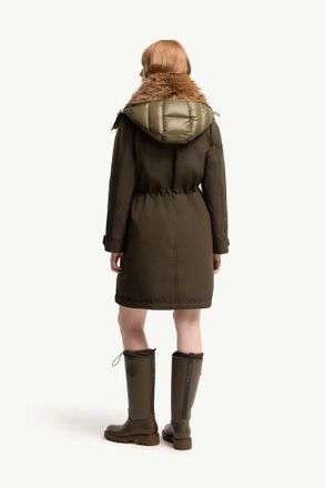 Moncler Fur-Trimmed Parka - Olive