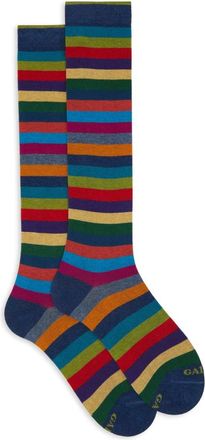 Gallo Gallo, Femme, Sous-v&ecirc;tements, Multicolore, Taille: ONE Size Longues Chaussettes Ray&eacute;es en Coton