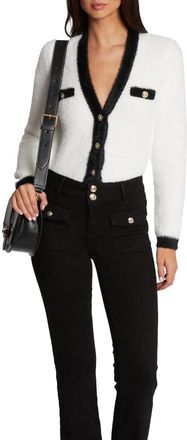 Morgan Damen 242-moguin Pullover, Off White/Schwarz, Small