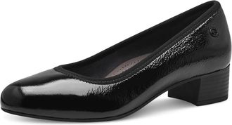 Tamaris Comfort Damen Pumps aus Leder Kleiner Absatz, Schwarz (Black Patent), 39 EU