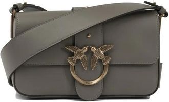 Pinko Pinko Hobo Bags - Calfskin Crossbody Bag - Gr. unisize - in Grau - f&uuml;r Damen