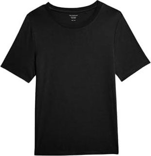 Marks and Spencer T-Shirt Pur Coton, Coupe id&eacute;ale pour Le Quotidien Noir Femmes UK 18 (EU 46)