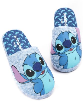 Disney Lilo And Stitch Hausschuhe f&uuml;r Damen | Damen Slip On Blue Stitch Charakter Kidult Merchandise House Loafers Geschenk f&uuml;r Sie
