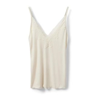 Sofie Schnoor Spitzendetail Off White Top - - Tops - Damen - Beige - XS