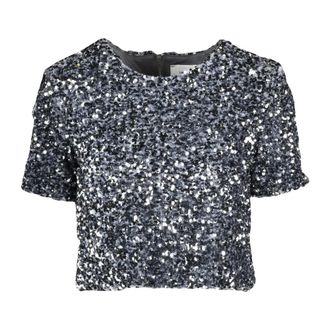 Vicolo Top Ntotal Paillettes - - Tops - Damen - Grau - M