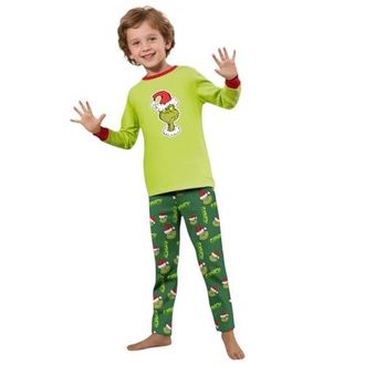 Generic Le Grinch Pyjama Noel Famille De Grinch Hiver Costume Assorti Coton Ensembles Adulte Pull Femme Ensemble The Chaud Et Doux Bebe Noël Vetement Homme Ga