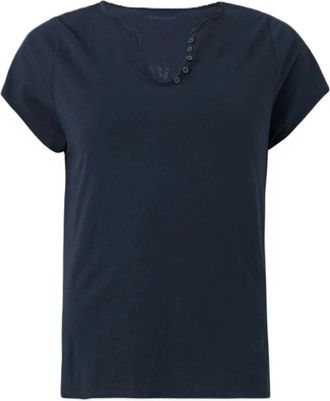 Zadig&Voltaire Femme, Tops, Bleu, Taille: 36 FR T-shirt col V Tunisien