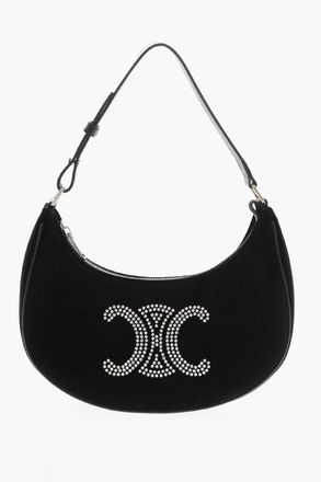 Celine Velours Hobo-Bag AVA mit Monogramm aus Strass Celine