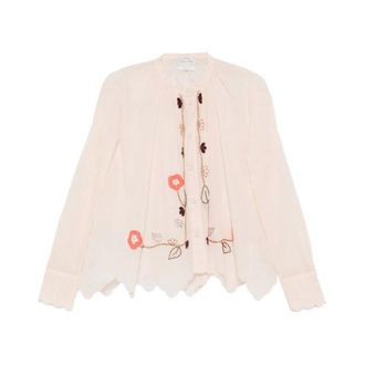 Forte_Forte Hemd mit Muschelsaum - - Blouses & Shirts - Damen - Rosa - XL