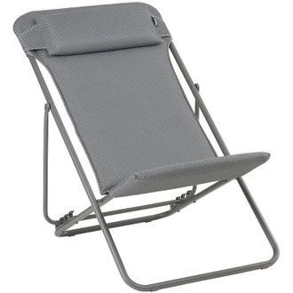 Lafuma Mobilier MAXI TRANSAT + BEC LaFuma LFM5175 Silberner Liegestuhl