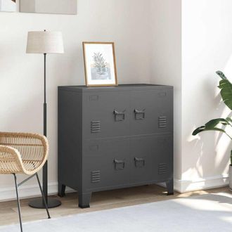 vidaXL Coffre de rangement industriel Anthracite 75x40x80 cm Acier Vidaxl