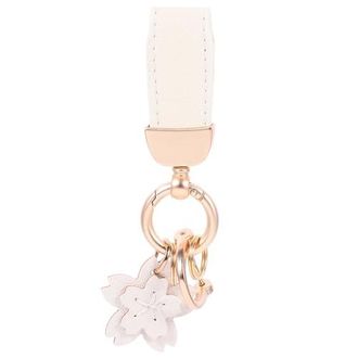 Supvox Porte-Cl&eacute;s Pendentif Cuir PU Blanc Cass&eacute; Breloque Fleur Mignonne, Accessoire Pratique pour Cl&eacute;s de Voiture et D&eacute;coration Paquet &agrave; Main Femme &Eacute;l&eacute;gante