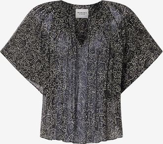 Isabel Marant Blouse Neslya - Femme - Noir Et &Eacute;cru - Taille 34 - Marant &Eacute;toile