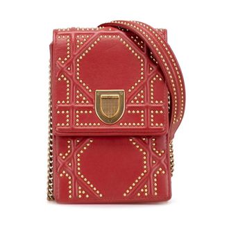 Dior Pre-owned Studded Flap Bag - - Pre-owned - Damen - Rot - ONE SIZE