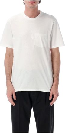 Maison Margiela Homme, Tops, Blanc, Taille: S T-shirt en jersey de coton avec bande