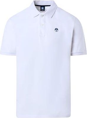 North Sails North Sails Polo pour homme en piqu&eacute; de coton &agrave; manches courtes - Coupe r&eacute;guli&egrave;re, Blanc, Medium
