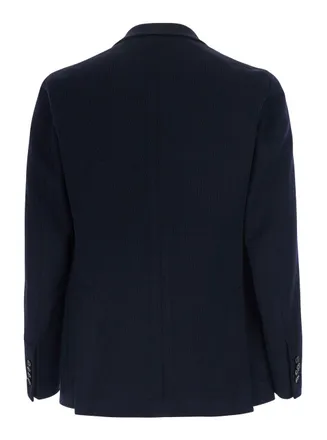 Tagliatore Mens Jacket Single-Breasted Wool Blue Blazers