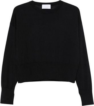 Daniele Fiesoli Pull col rond &agrave; &eacute;paules tombantes en laine m&eacute;rinos extra-fine - Femme - Sweatshirts et sweats &agrave; capuche - Noir - Taille: 40 FR