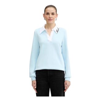 Karl Lagerfeld Femme, Pulls, Bleu, Taille: 44 FR Tricot col en V
