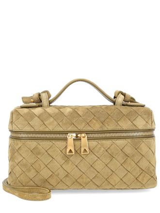Bottega Veneta Womens Vanity Case Bang Green Leather Handbags Hand Bags