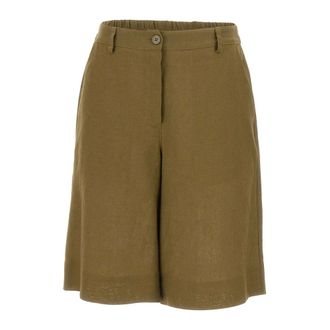 Kaos Kaos, Femme, Shorts, Vert, Taille: 42 FR Bermuda en lin