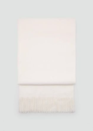 Mango &Eacute;charpe &agrave; franges &eacute;cru - Femme - Taille unique - MANGO