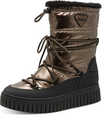 Marco Tozzi Marco Tozzi Damen Stiefeletten zum Schnüren mit Wechselfußbett Wasserabweisend, Metallisch (Copper Comb), 40 EU