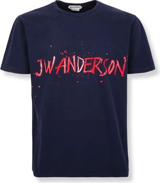 J.W.Anderson Homme, Tops, Bleu, Taille: L Circular T-Shirt