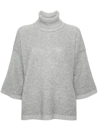 Fabiana Filippi pull en laine m&eacute;lang&eacute;e &agrave; col roul&eacute; - Gris