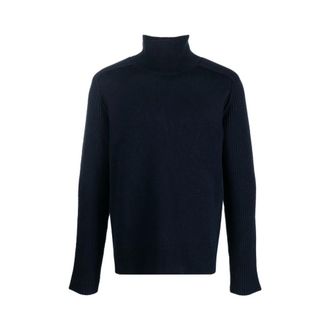 Jil Sander Woll Langarmpullover - - Knitwear - Herren - Blau - S