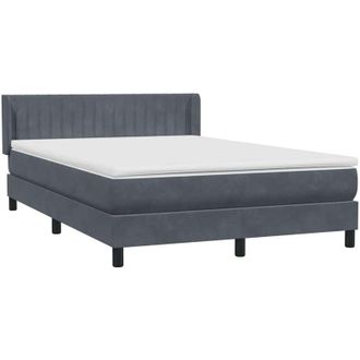 vidaXL Boxspringbett mit Matratze Dunkelgrau 140x220 cm Samt vidaXL