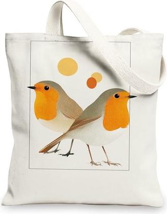Generic Sacs fourre-tout en toile motif aviaire élégant, sacs dépicerie réutilisables, modernes, minimalistes, légers et lavables, sacs en toile pour le shopp