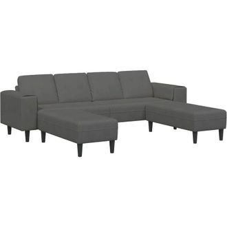 vidaXL Stoffsofa mit Kissen Dunkelgrau Cordstoff vidaXL