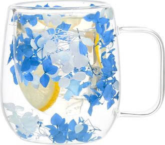 Generic Doppelwandige Glasbecher,Doppelwandige Glasbecher | W&auml;rmed&auml;mmbecher f&uuml;r getrocknete,Kaffee-Becher aus klarem, doppellagiger W&auml;rmed&auml;mmbecher mit Griff 