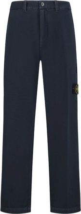 Stone Island Homme, Pantalons, Bleu, Taille: W32 Pantalon coupe droite avec poche utilitaire