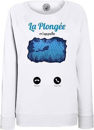Fabulous Sweatshirt Femme Blanc La Plong&eacute;e mappelle Sport Aquatique