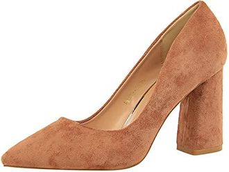 Generic Talons carr&eacute;s en cuir &agrave; bout ferm&eacute; pour femme - Pour le travail, les vacances, les &eacute;v&eacute;nements - Pour le bureau, les vacances, les invit&eacute;s de mariage, 