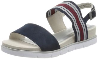 Jana 100% comfort Damen 8-8-28208-26 Flache Sandale, Blau, 37 EU Weit