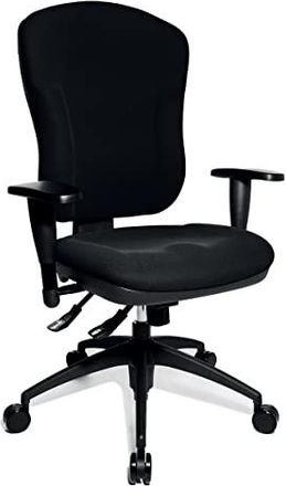Topstar Topstar Wellpoint 30 SY, ergonomischer Bürostuhl, Schreibtischstuhl, Muldensitz, inkl. Armlehnen, Bezug schwarz, 113 x 56 x 45