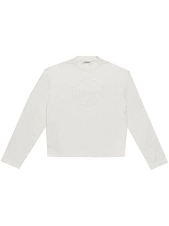 Diomene Besticktes Langarmshirt - Weiß