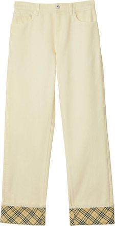 Burberry Gerade Jeans mit Schachbrettmuster - Nude