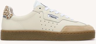 Faguo Baskets cuir &eacute;cru et beige