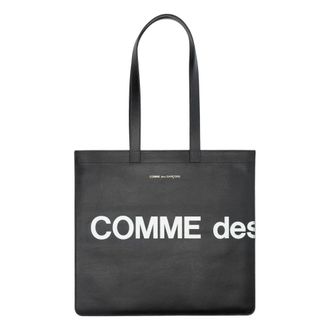 Comme Des Gar&ccedil;ons unisex, Sacs, Noir, Taille: ONE Size Sac Fourre-Tout en Cuir Noir avec Logo