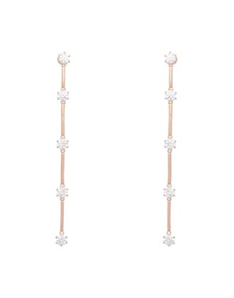 Swarovski Constella drop earrings, Round cut, White, Rose gold-tone plated