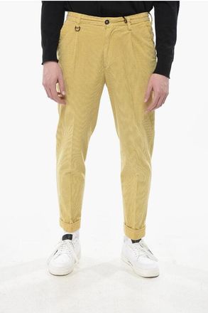 Paolo Pecora DUOMO Single-Pleat Ribbed Velour Chino Trousers size 48