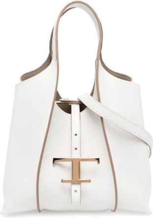 Tod's Femme, Sacs, Blanc, Taille: ONE Size T Timeless Mini Sac Shopping