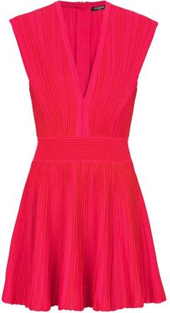 Balmain Femme, Robes, Rose, Taille: 42 FR Robe patineuse en maille bicolore