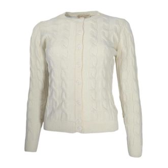 Cashmere Company Geflochtener Cardigan f&uuml;r Frauen - - Knitwear - Damen - Wei&szlig; - XL